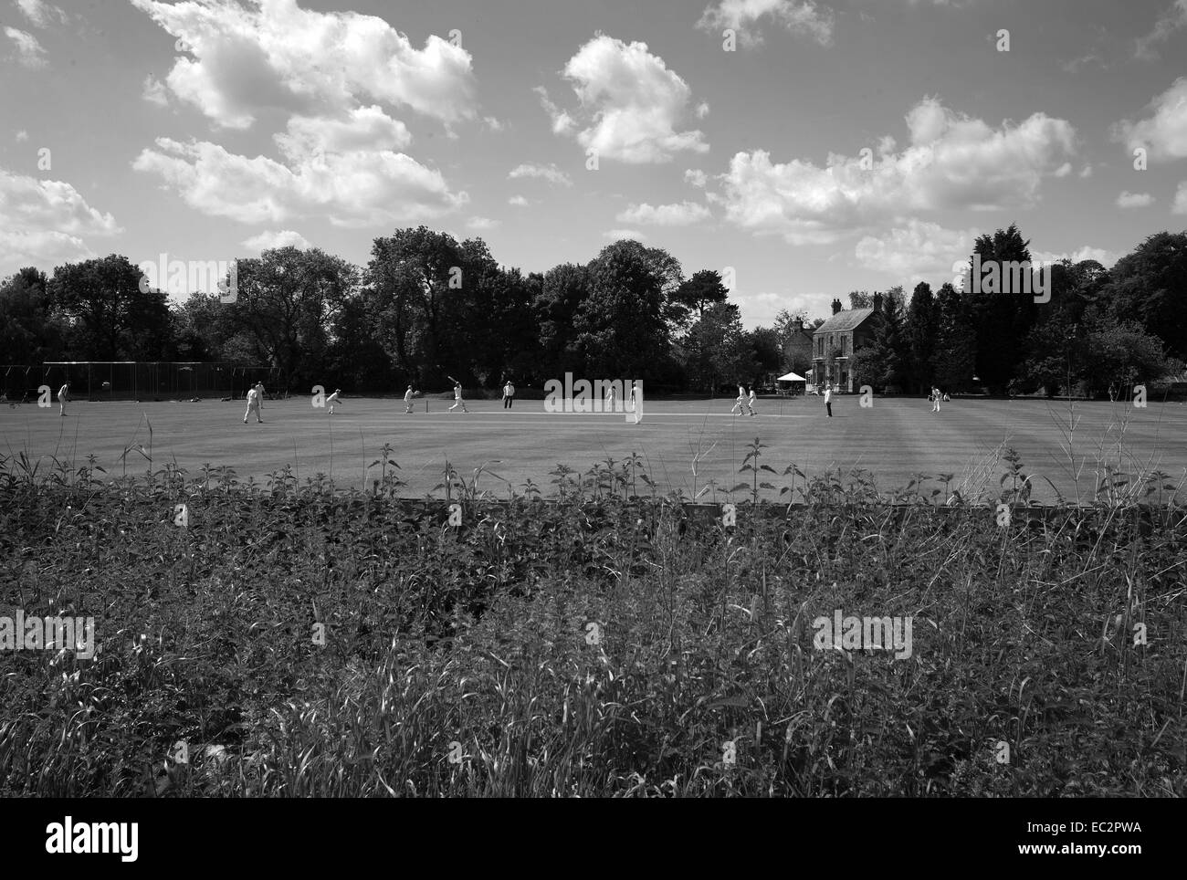 Traditional cricket match on Black and White Stock Photos & Images - Alamy