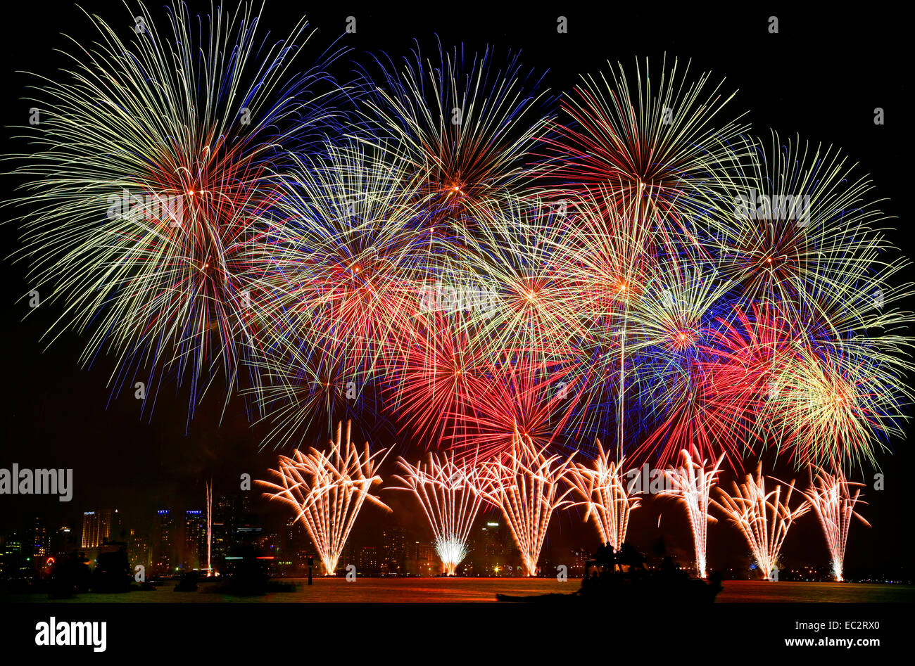 Firework Display Skyworks Perth Western Australia Stock Photo - Alamy