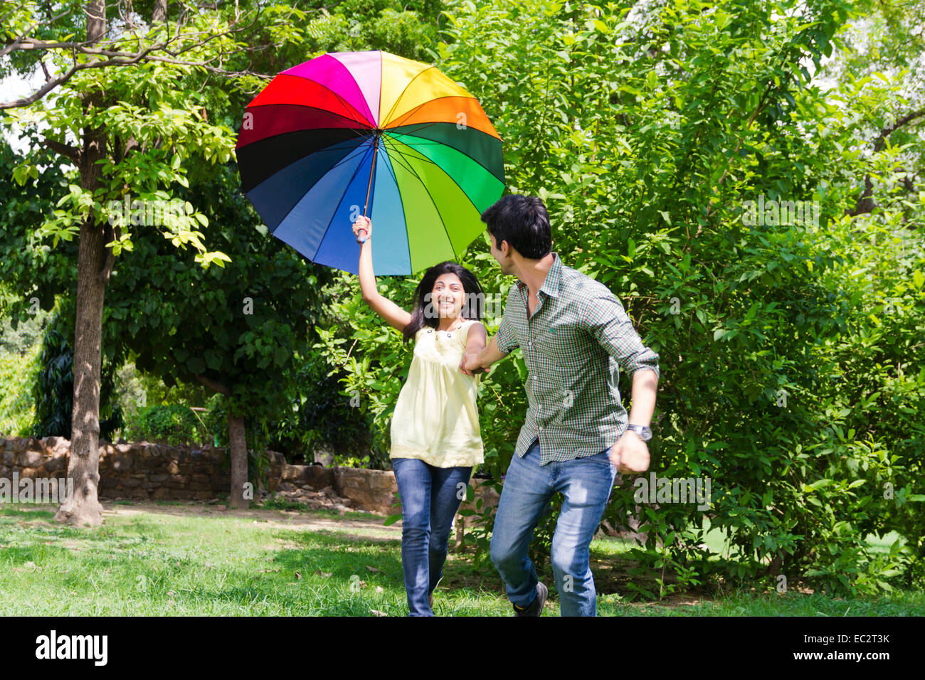 2 indian couple park enjoy Stock Photo - Alamy