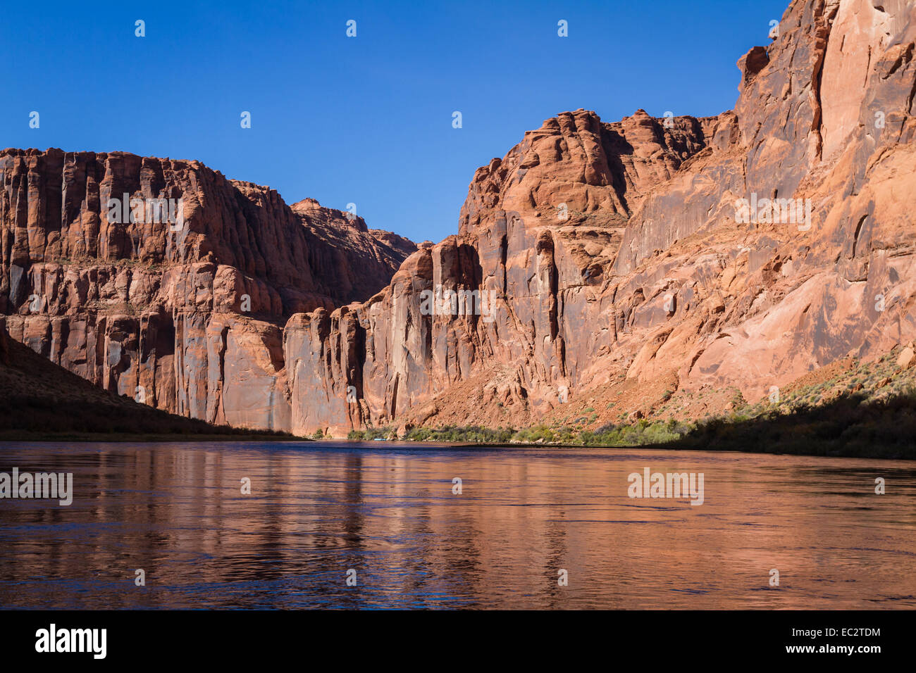 beautiful view of the Glen Canyon from the colorado river with huge ...