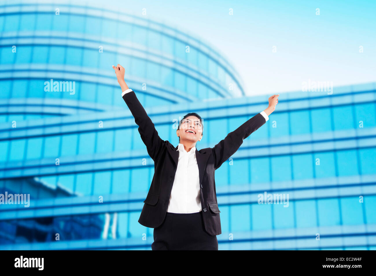 indian Business Woman cheer Stock Photo - Alamy