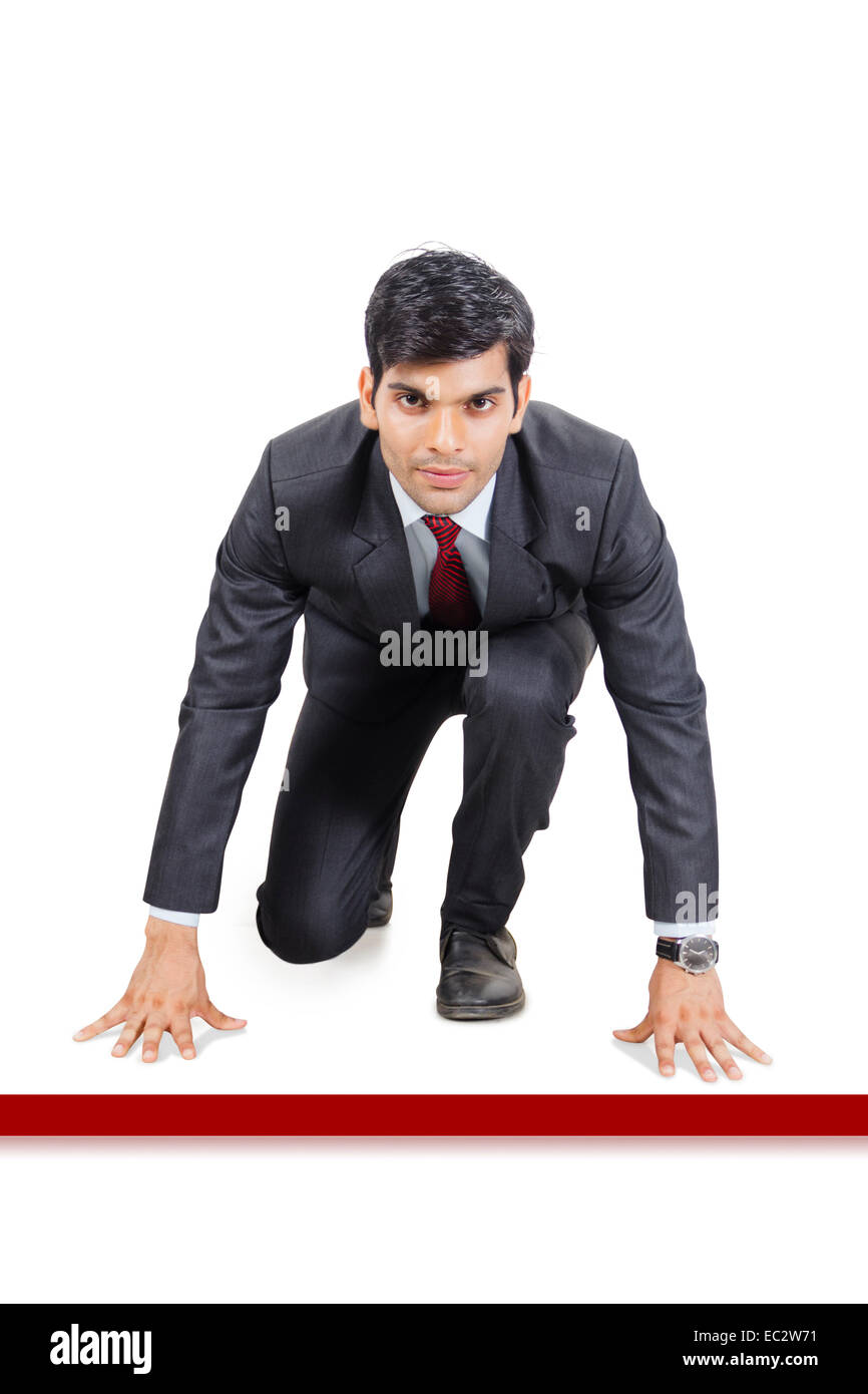 indian Business man Race Start Stock Photo - Alamy