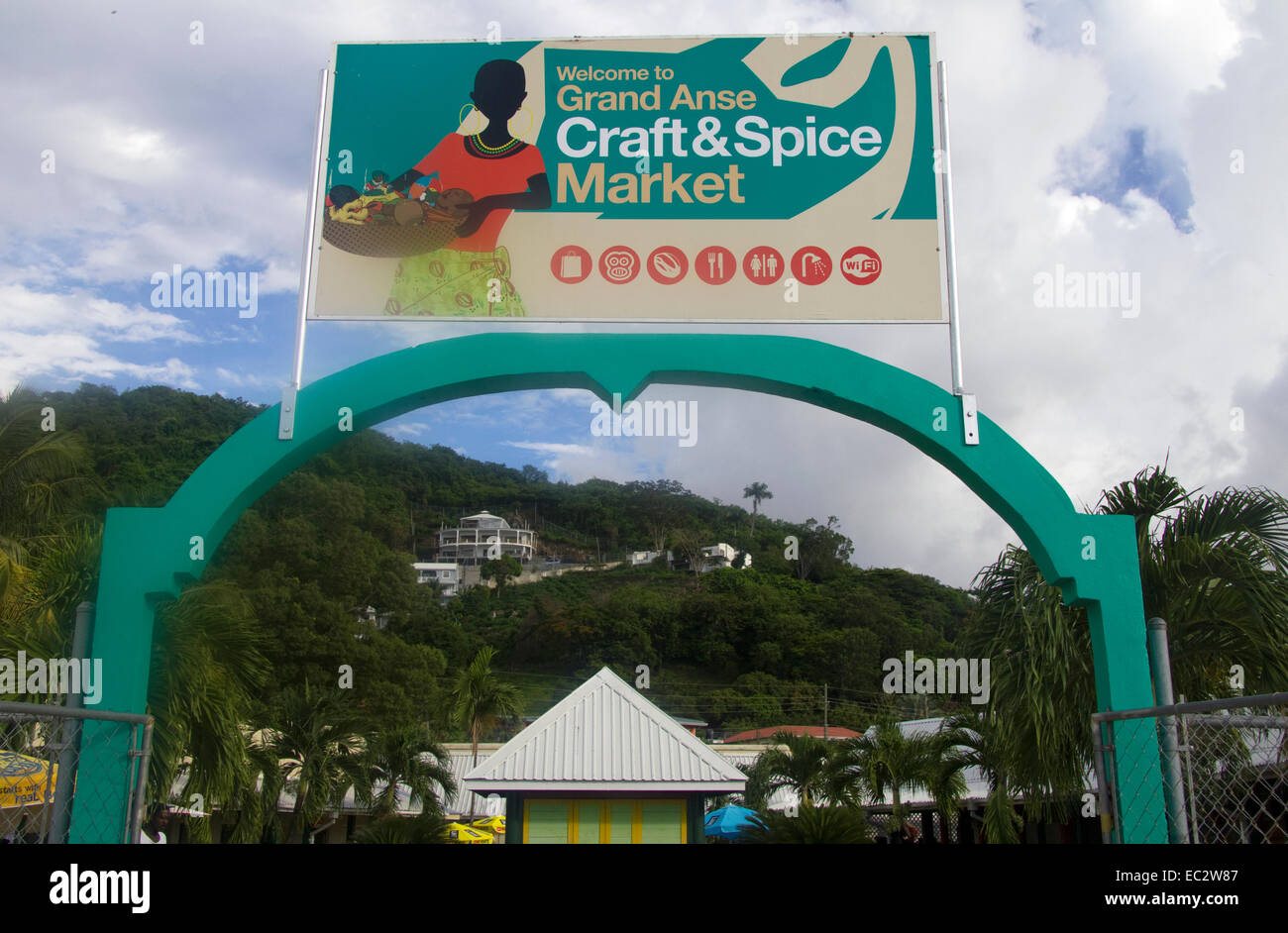 Craft and Spice Market Grand Anse Grenada Caribbean Stock Photo - Alamy