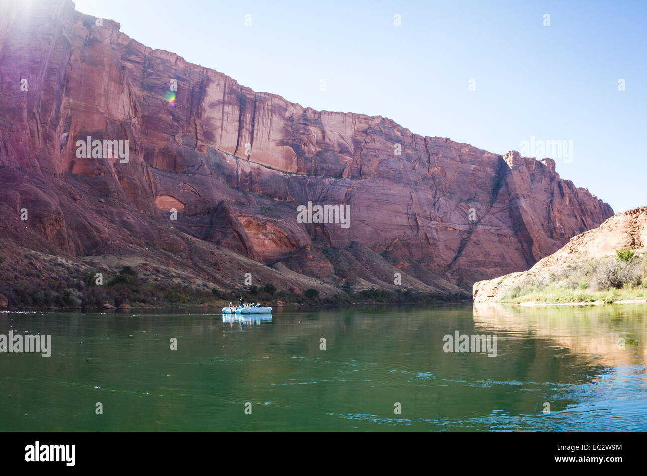 beautiful view of the Glen Canyon from the colorado river with huge ...