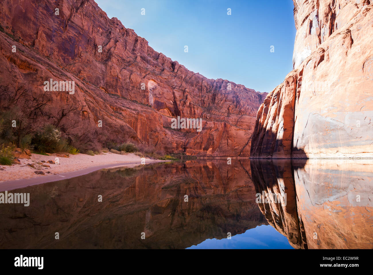 beautiful view of the Glen Canyon from the colorado river with huge ...