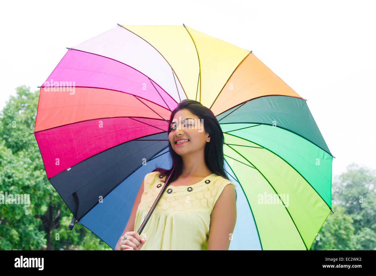 indian Beautiful lady park enjoy Stock Photo - Alamy