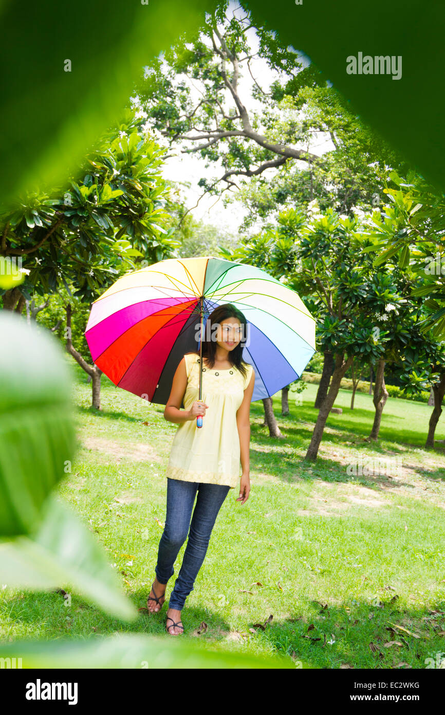 indian Beautiful lady park enjoy Stock Photo - Alamy