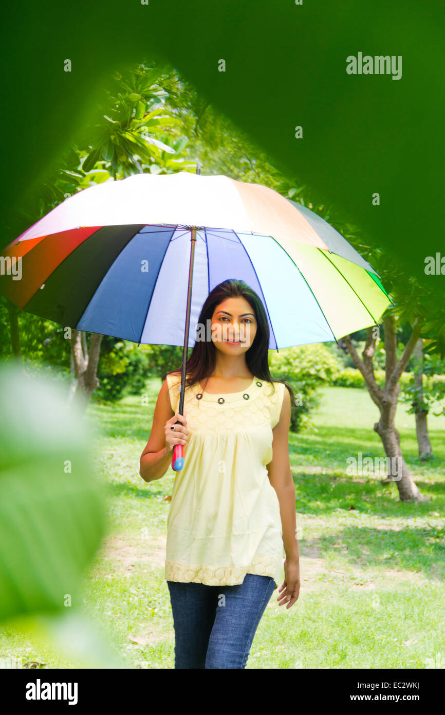 indian Beautiful lady park enjoy Stock Photo - Alamy