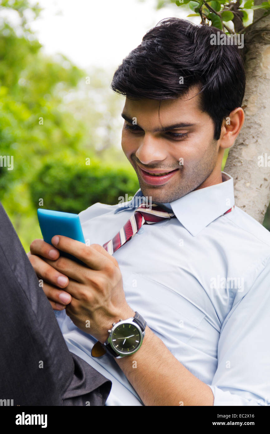 indian Business Man Chatting phone Stock Photo - Alamy