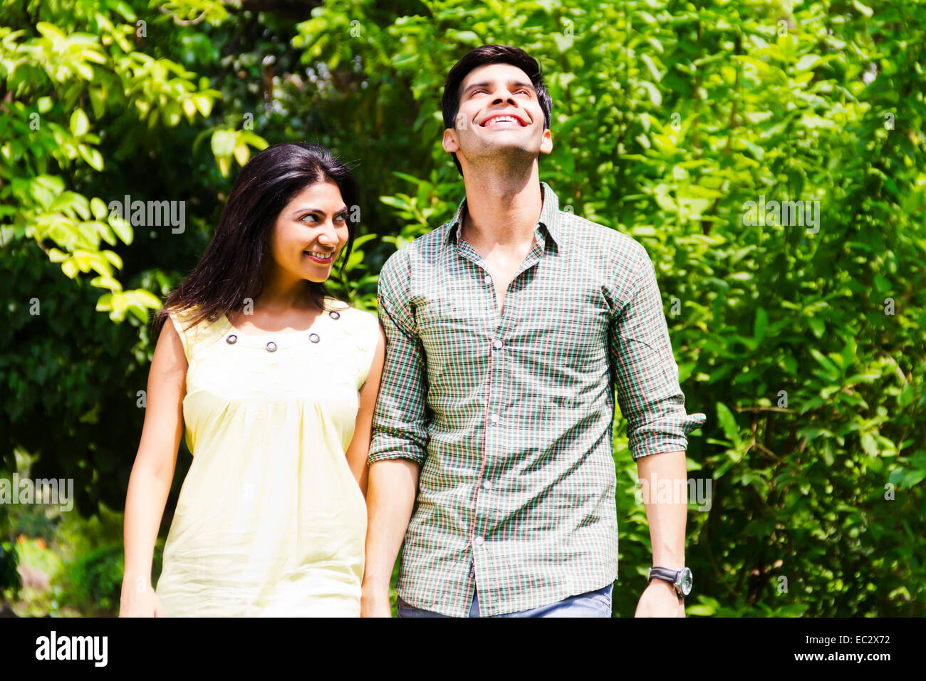 2 indian couple park enjoy Stock Photo - Alamy