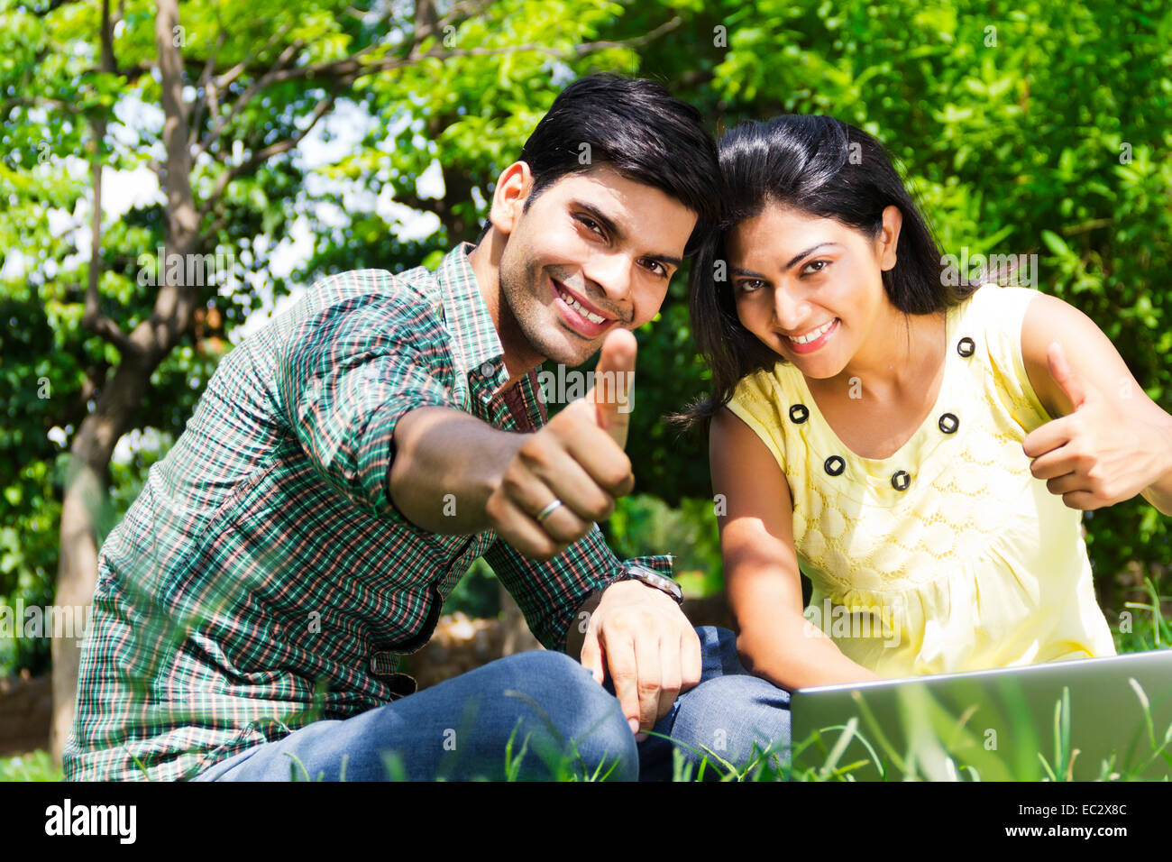 Indian Beautiful Lady Park Laptop High Resolution Stock Photography and ...