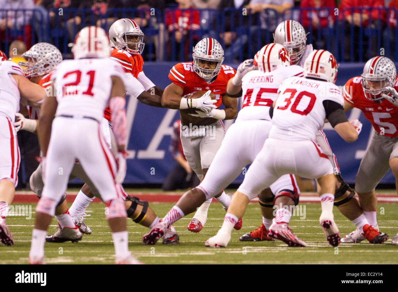 Indianapolis, IN, USA. 6th Dec, 2014. Ohio State running back Ezekiel ...