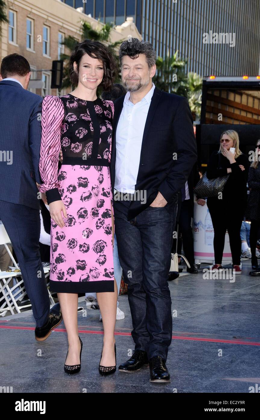 Los Angeles, California, USA. 8th Dec, 2014. Evangeline Lilly, Andy ...