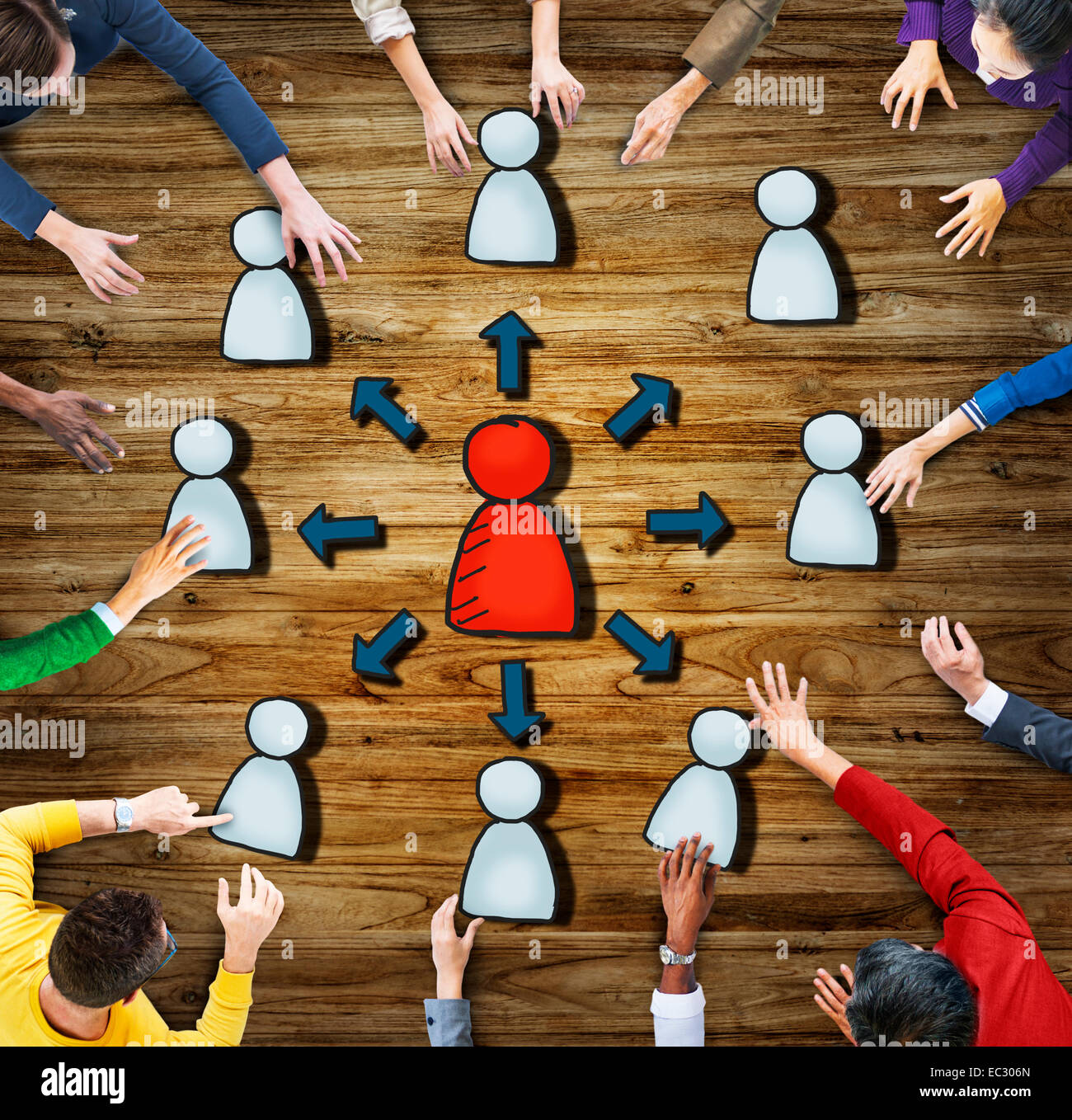 Group of Diverse People with Networking Symbol Stock Photo - Alamy
