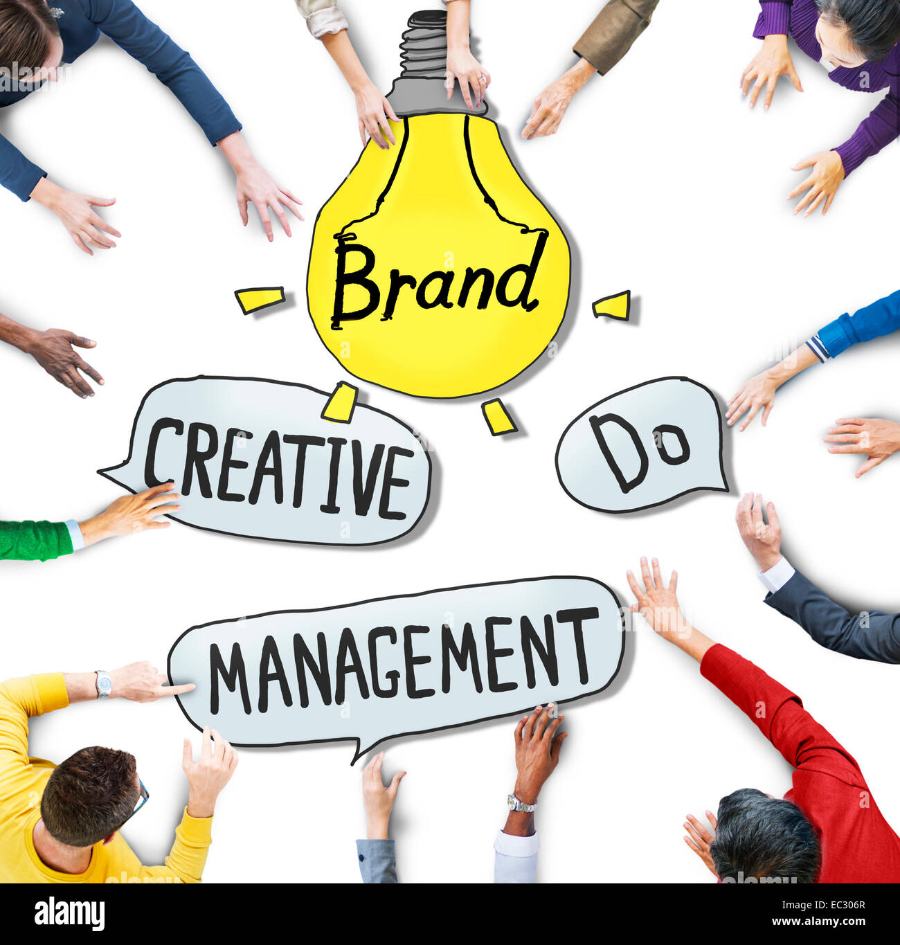 Aerial View of Business People and Branding Concepts Stock Photo - Alamy