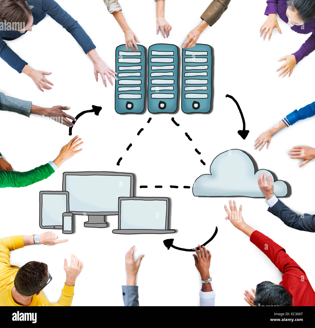 Aerial View of Business People and Data Concepts Stock Photo - Alamy