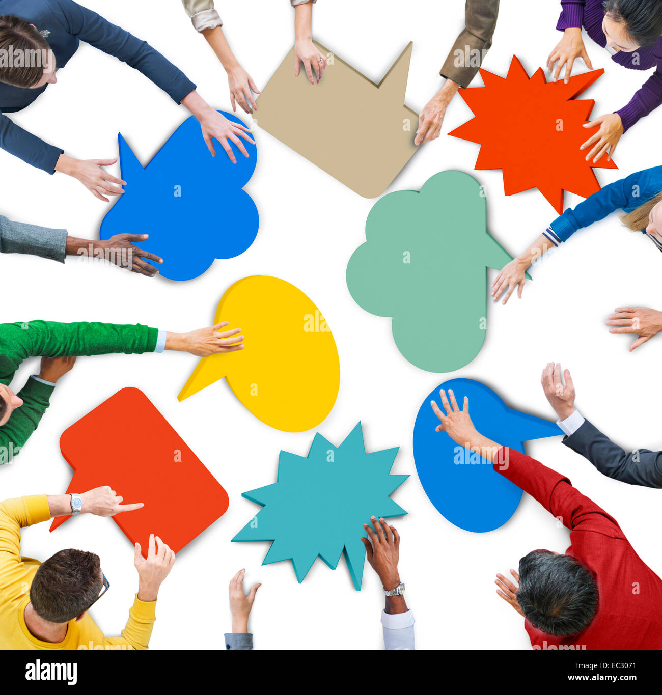 Business team table speech bubbles hi-res stock photography and images ...