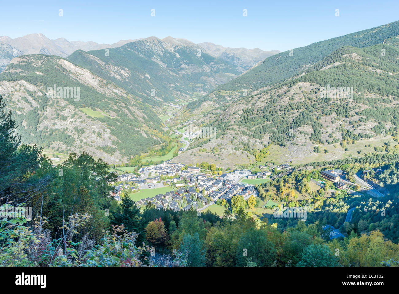 city of Andorra La Vella view from the mountain Stock Photo - Alamy