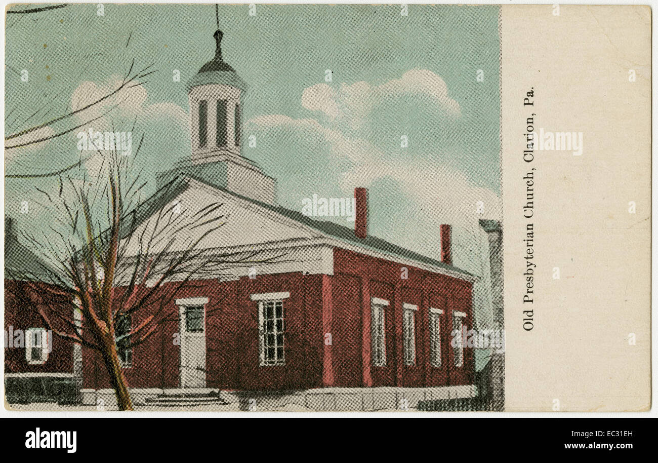 Presbyterian Church, Clarion, on a pre-1923 postcard Stock Photo - Alamy