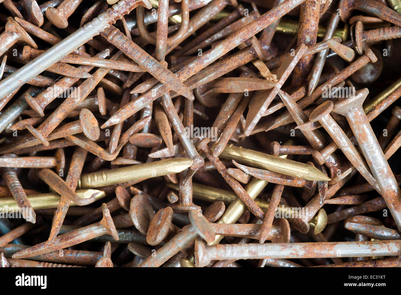 old rusty nails Stock Photo - Alamy
