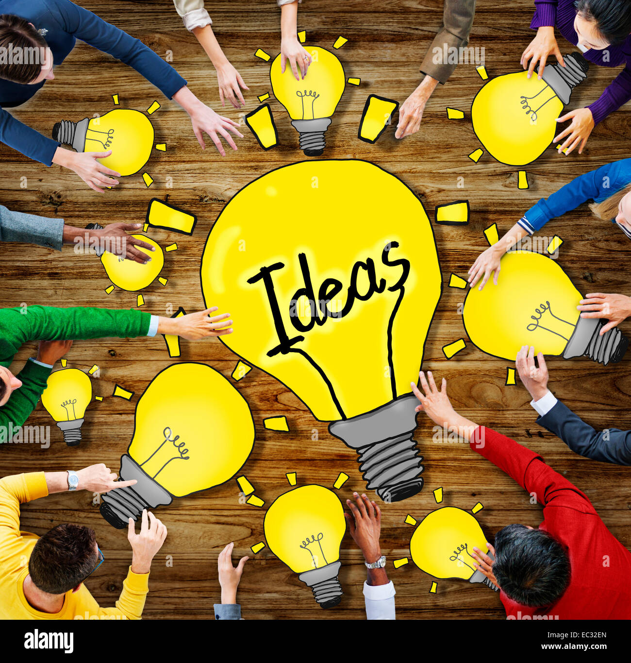 Aerial View of People and Ideas Concepts Stock Photo - Alamy