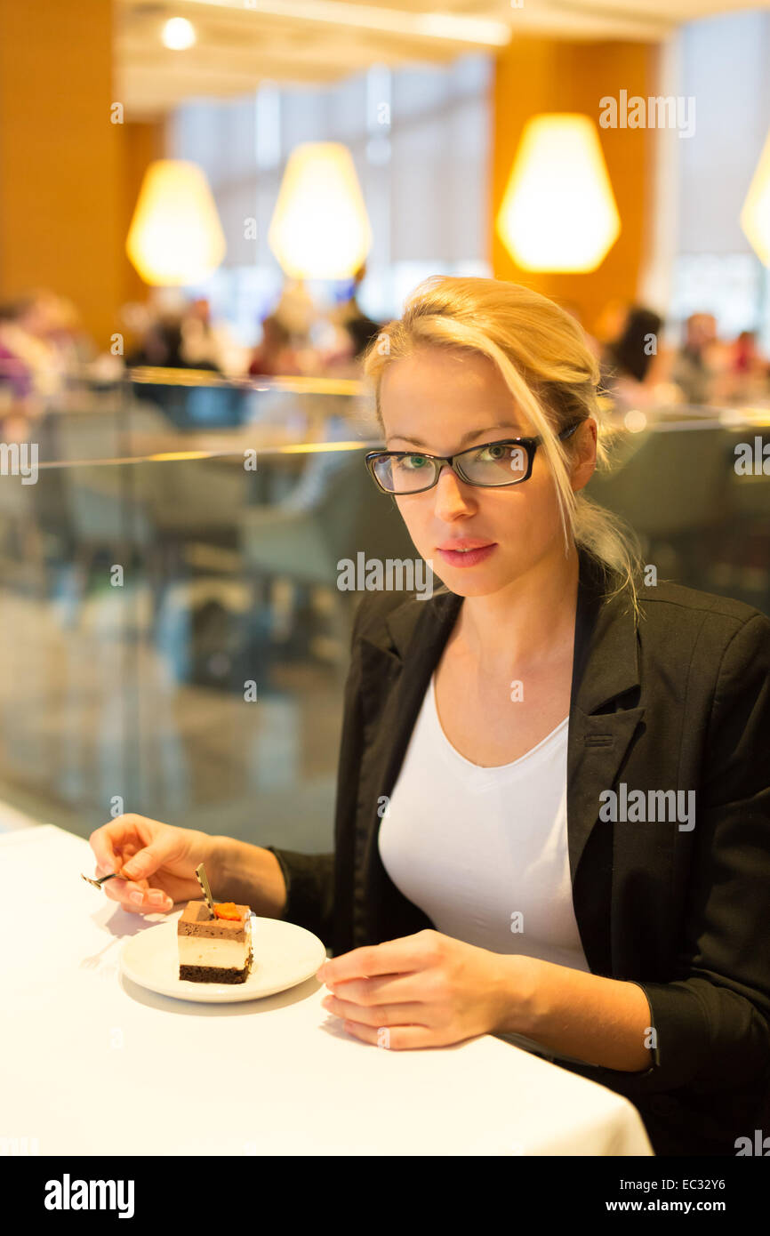 Person eating gourmet dessert hi-res stock photography and images - Alamy