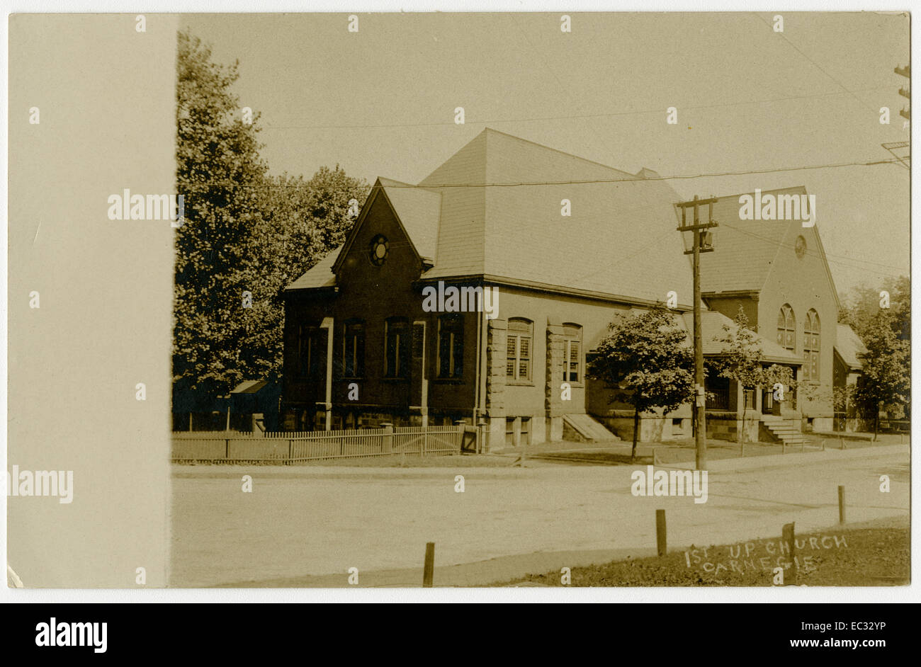 The First United Presbyterian Church in Carnegie, Pennsylvania on a pre ...