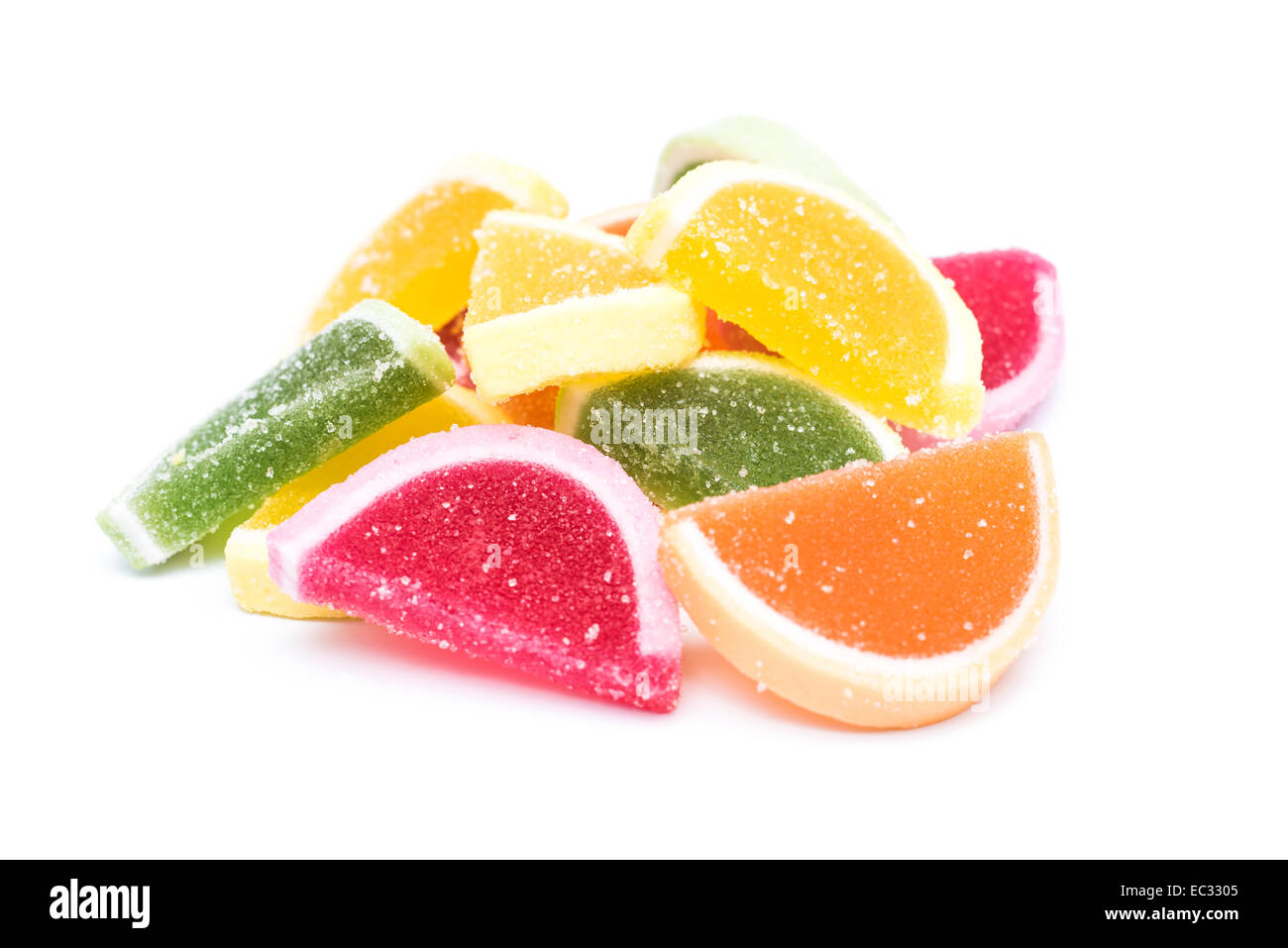Fruit Jelly Isolated On White Stock Photo - Alamy
