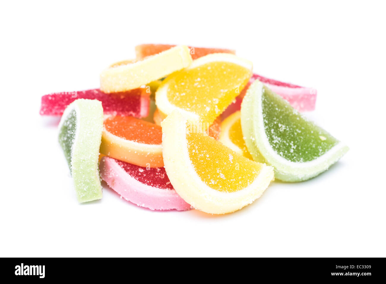Fruit Jelly Isolated On White Stock Photo - Alamy