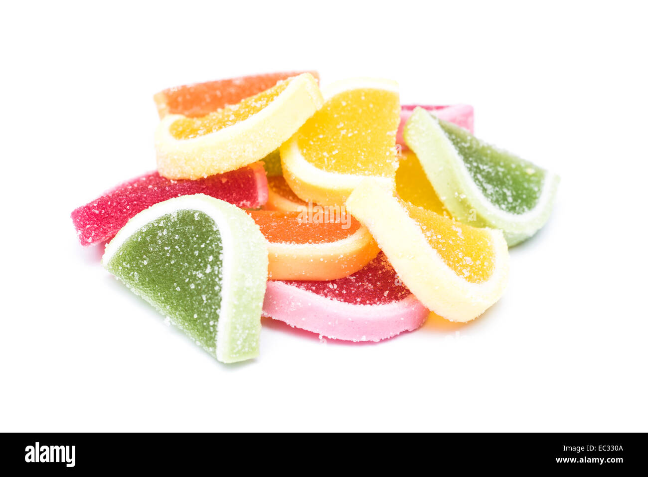 Fruit Jelly Isolated On White Stock Photo - Alamy