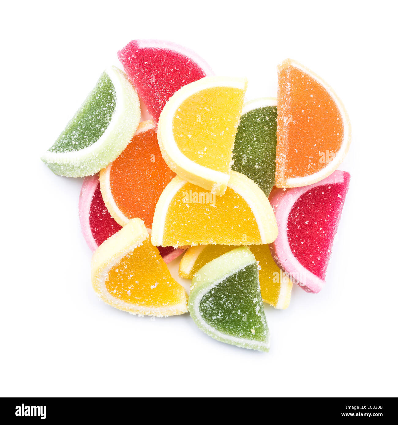 Fruit Jelly Isolated On White Stock Photo - Alamy