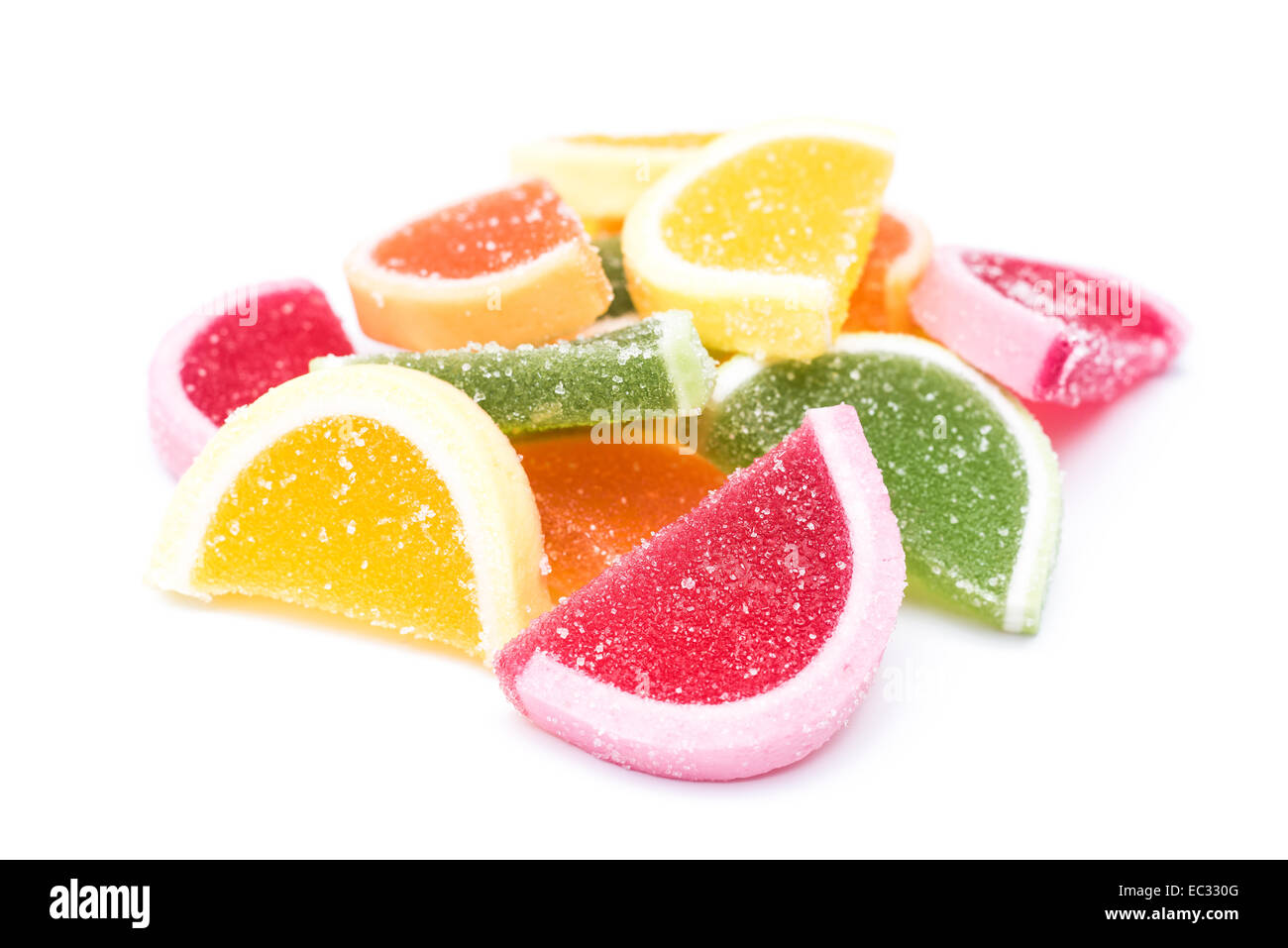 Fruit Jelly Isolated On White Stock Photo - Alamy