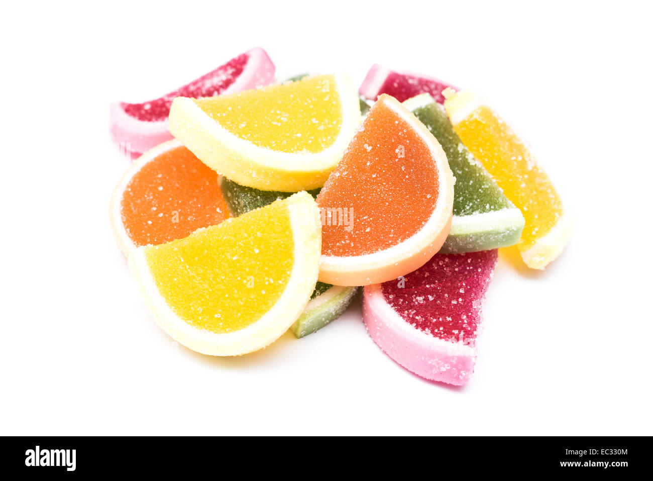 Fruit Jelly Isolated On White Stock Photo - Alamy