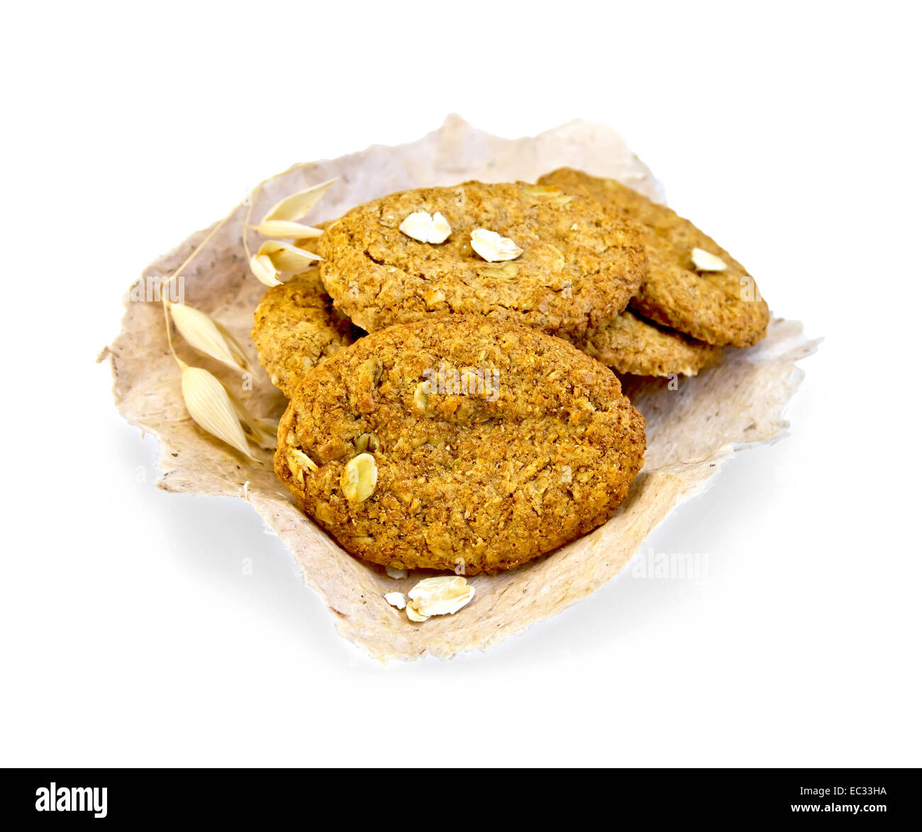 Cookies oatmeal on paper Stock Photo - Alamy