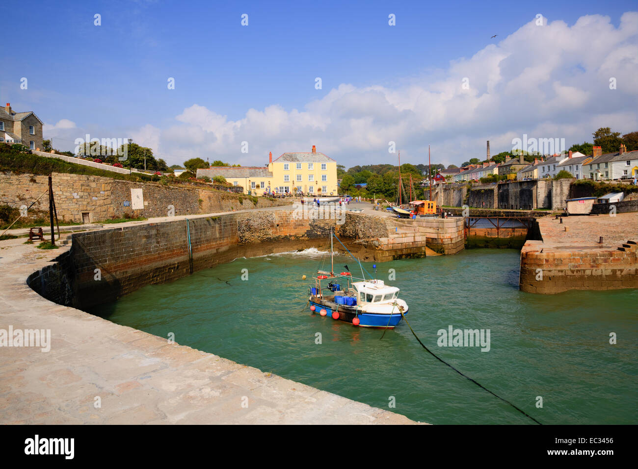 Charlestown harbour near St Austell Cornwall England UK in summer with ...