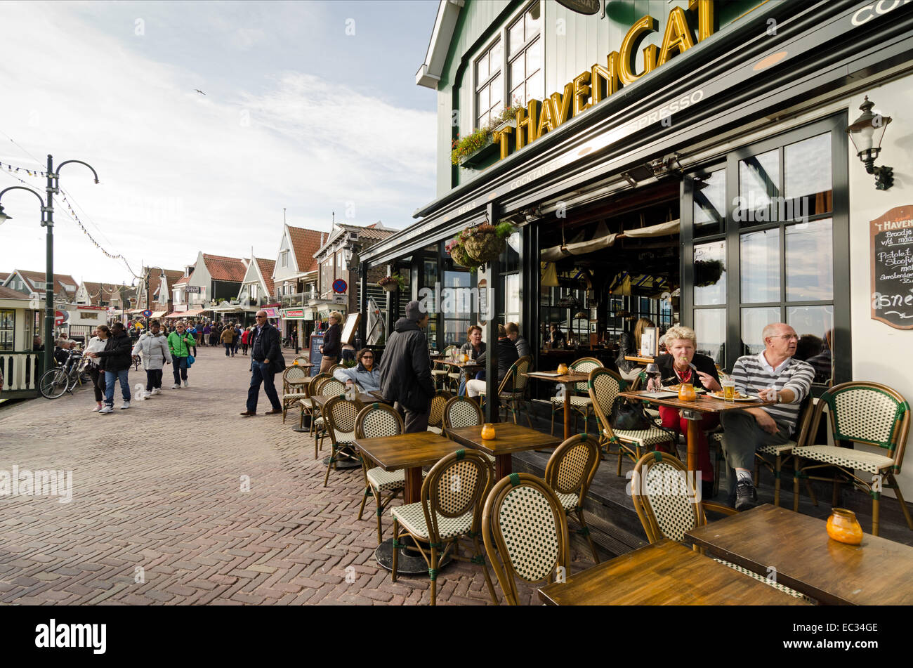 VOLENDAM, NETHERLANDS - OCTOBER 22: A view of a street of Volendam on ...