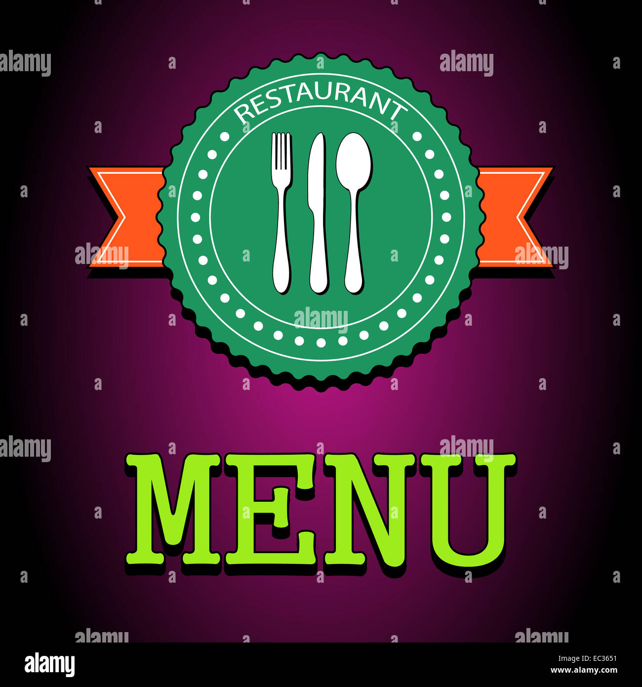 Vector illustration card. Restaurant menu label Stock Photo - Alamy