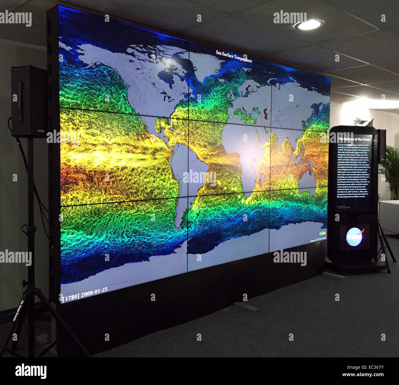 NASA's Hyperwall—a nine screen video wall—displays multiple high ...