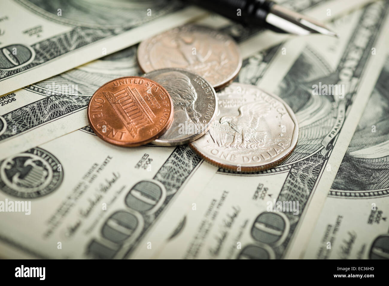 Closeup assorted american banknotes hi-res stock photography and images ...
