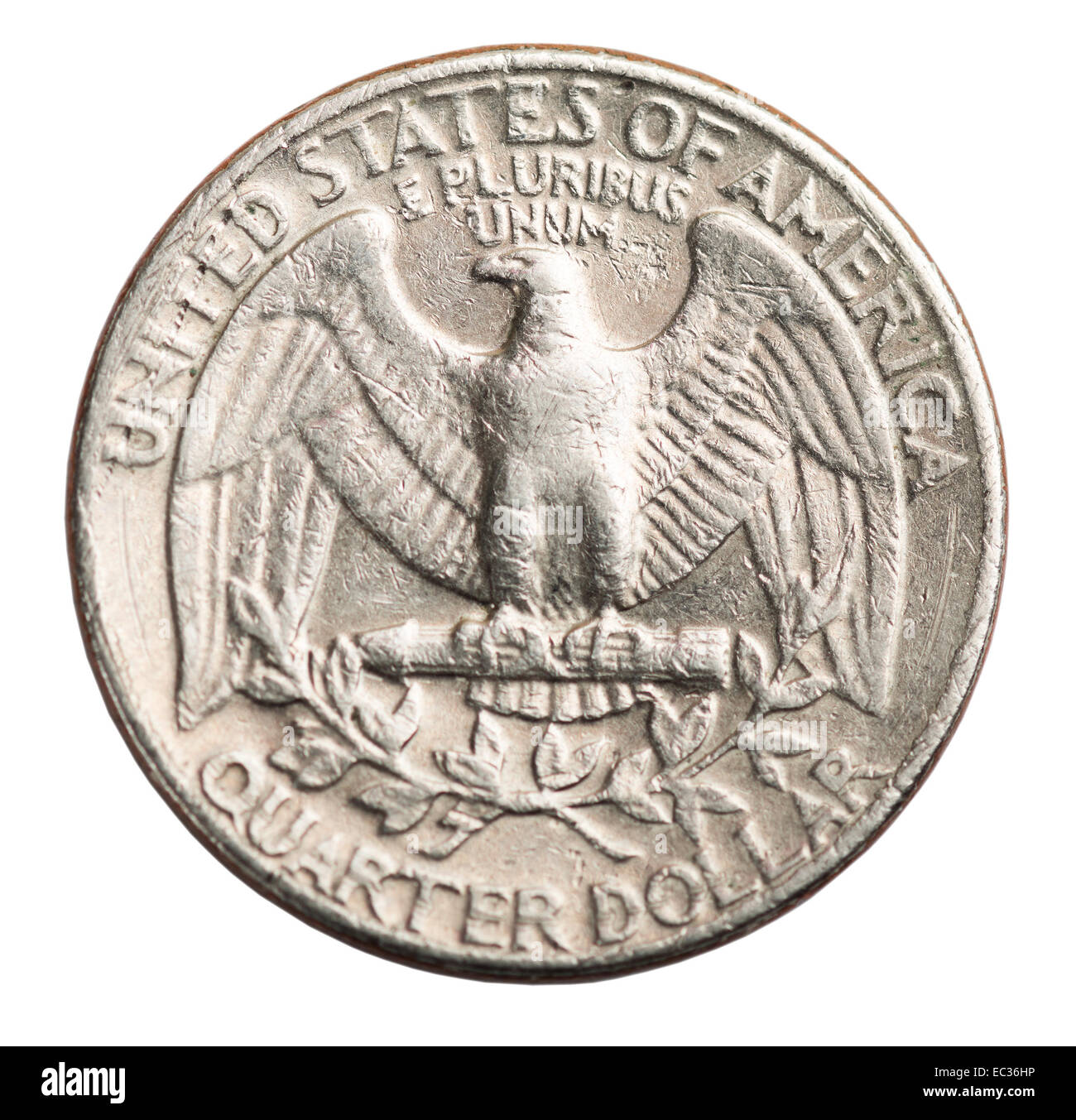 American one quarter coin isolated on white background Stock Photo - Alamy