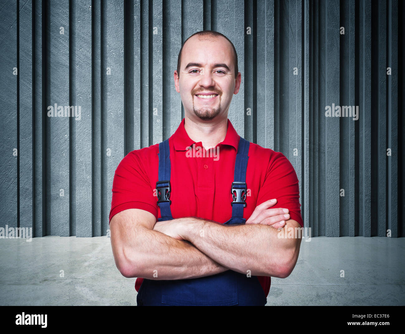 man at work and 3d abstract background Stock Photo - Alamy