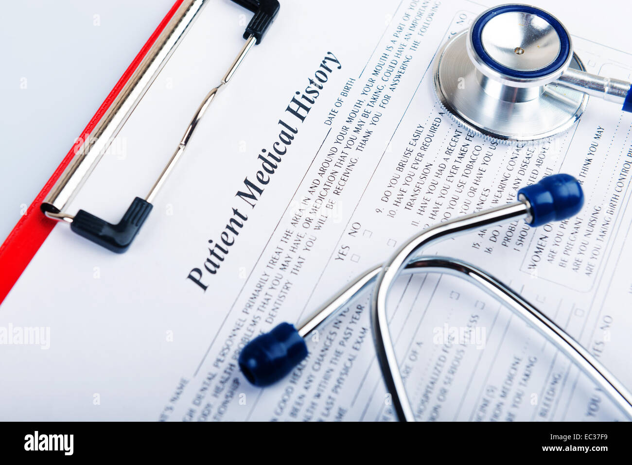 medical history with stethoscope Stock Photo - Alamy