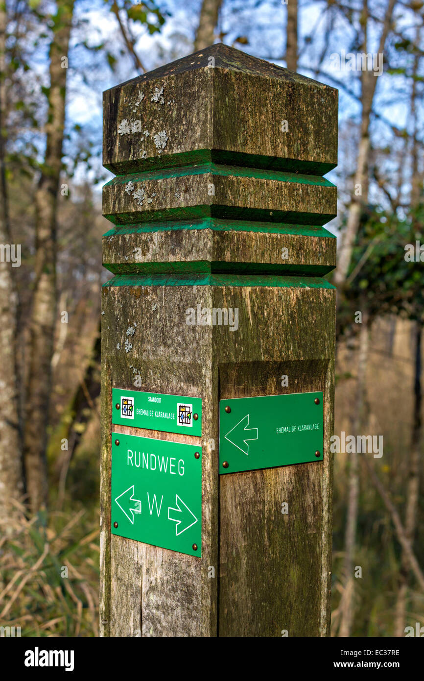 Directional sign post for walkers (treckers), Herreninsel, Chiemsee ...