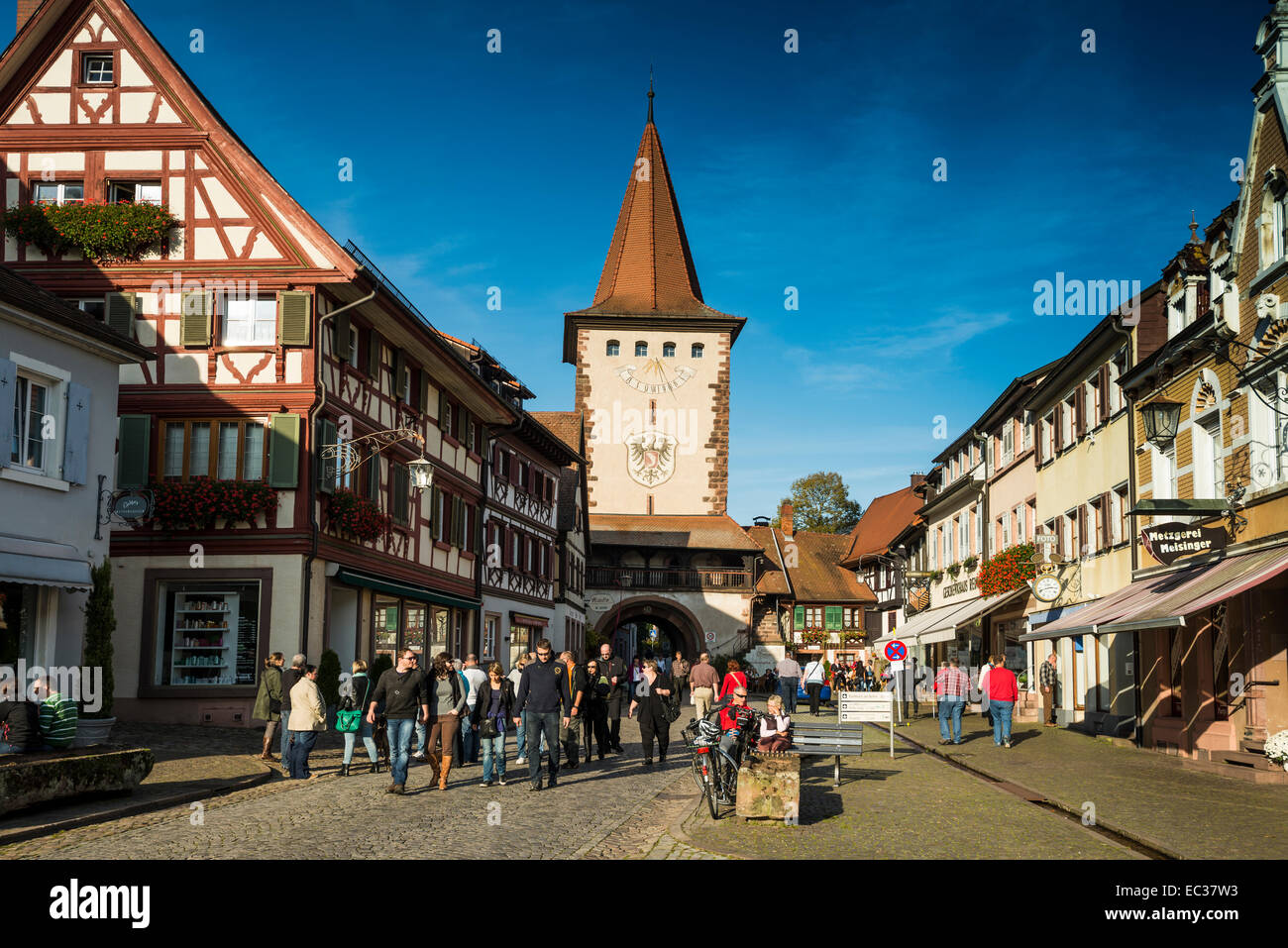 Upper Gate and old town, Gengenbach, Kinzig, Ortenau, Black Forest ...