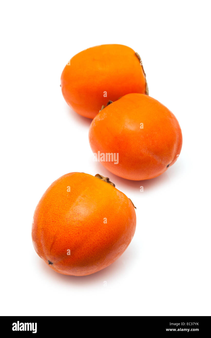 Persimon or Sharon fruit isolated on a white studio background Stock ...