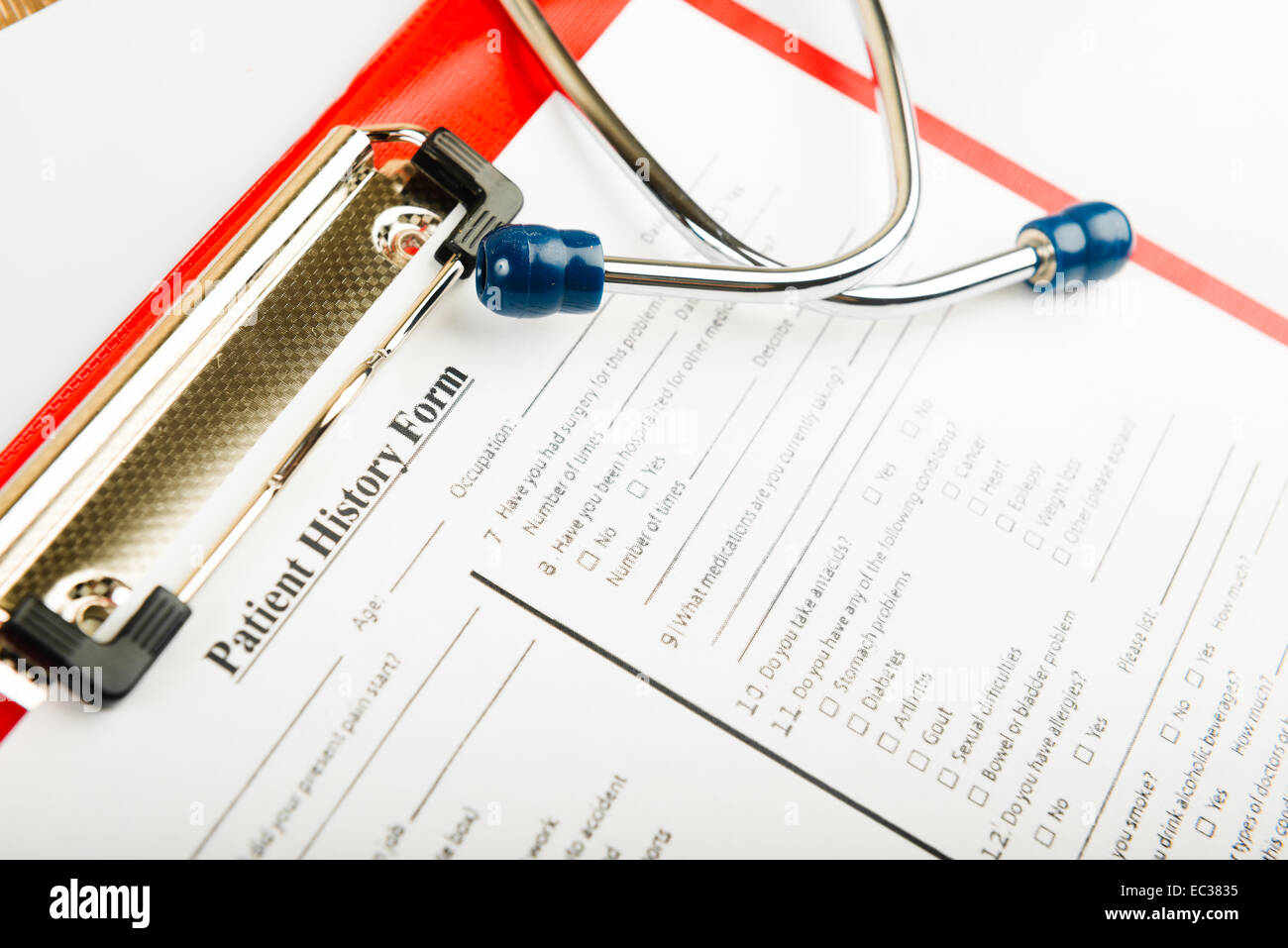 medical history with stethoscope Stock Photo - Alamy