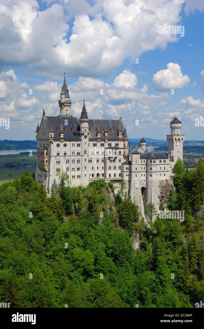 Schloss Neuschwanstein castle, Fuessen, Romantische Strasse, Romantic ...