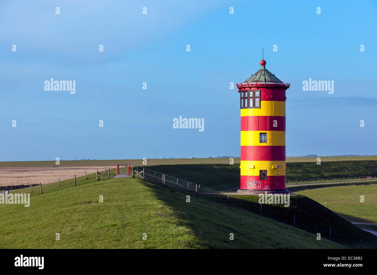 Pilsum Lighthouse, 1890, Pilsum, Krummhörn, East Frisia, Lower Saxony ...