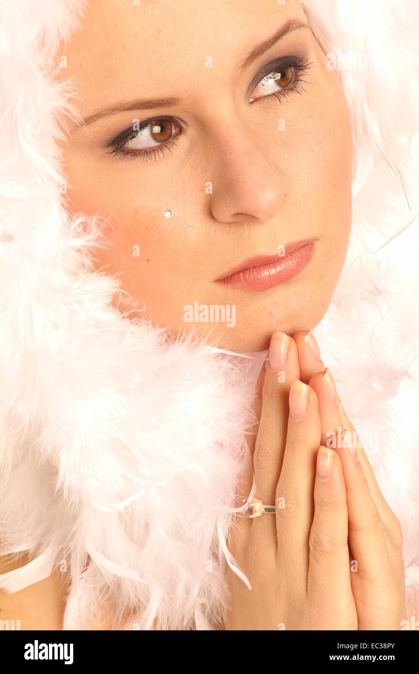 devoutly looking young woman Stock Photo - Alamy