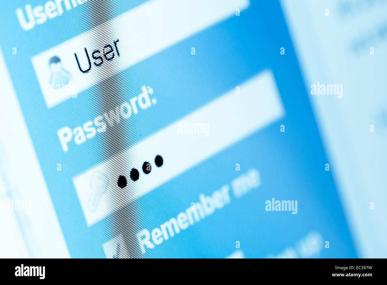 Login with username and password on computer screen Stock Photo - Alamy